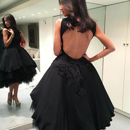 Black Party Dress,open Back Homecoming Dress,short Mini Ball Gowns,prom ...