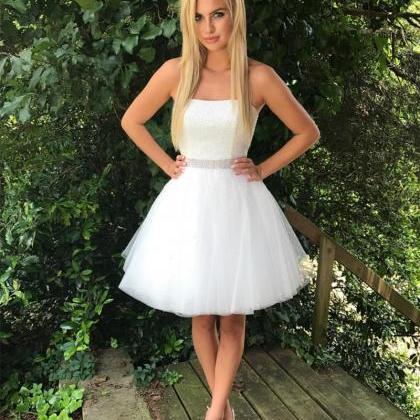 Beaded Homecoming Dresses 2017 ,white Homecoming Dress,sleeveless Prom ...