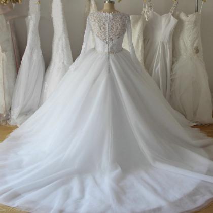 Real Photo Long Sleeves Lace Ball Gowns Wedding Dresses 2016 Vintage ...