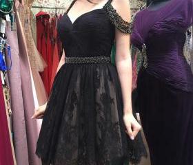 Black Homecoming Dresses,short Prom Dress,elegant Homecoming Dress,lace ...