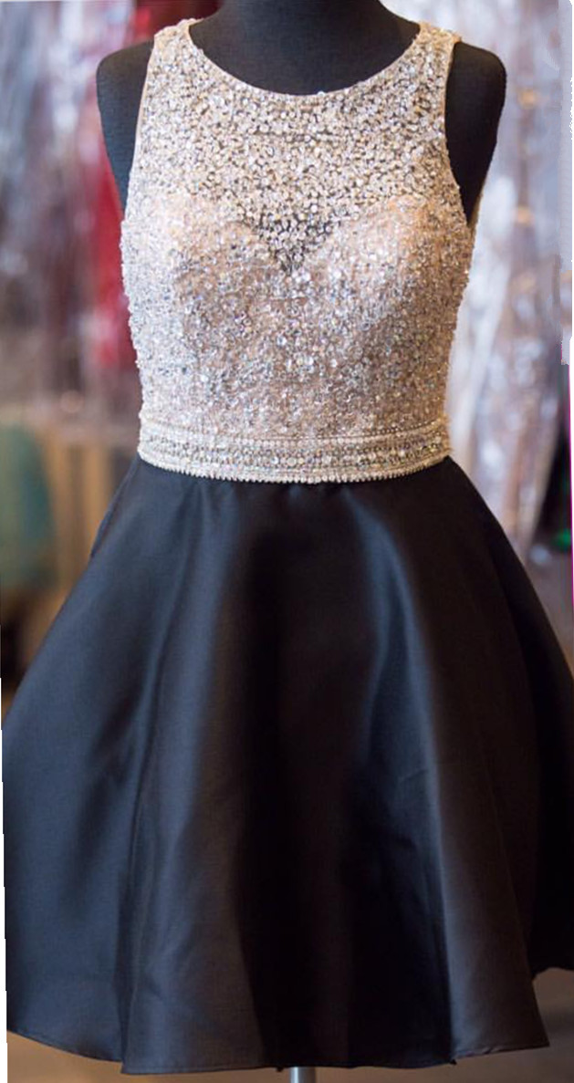 Black Homecoming Dress,keyhole Back Homecoming Dress,short Black Prom ...