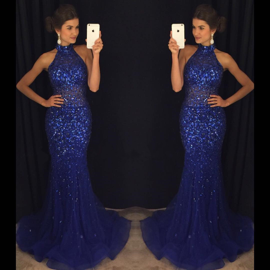 Royal Blue Dresses,crystal Dress,mermaid Prom Dresses 2017 on Luulla